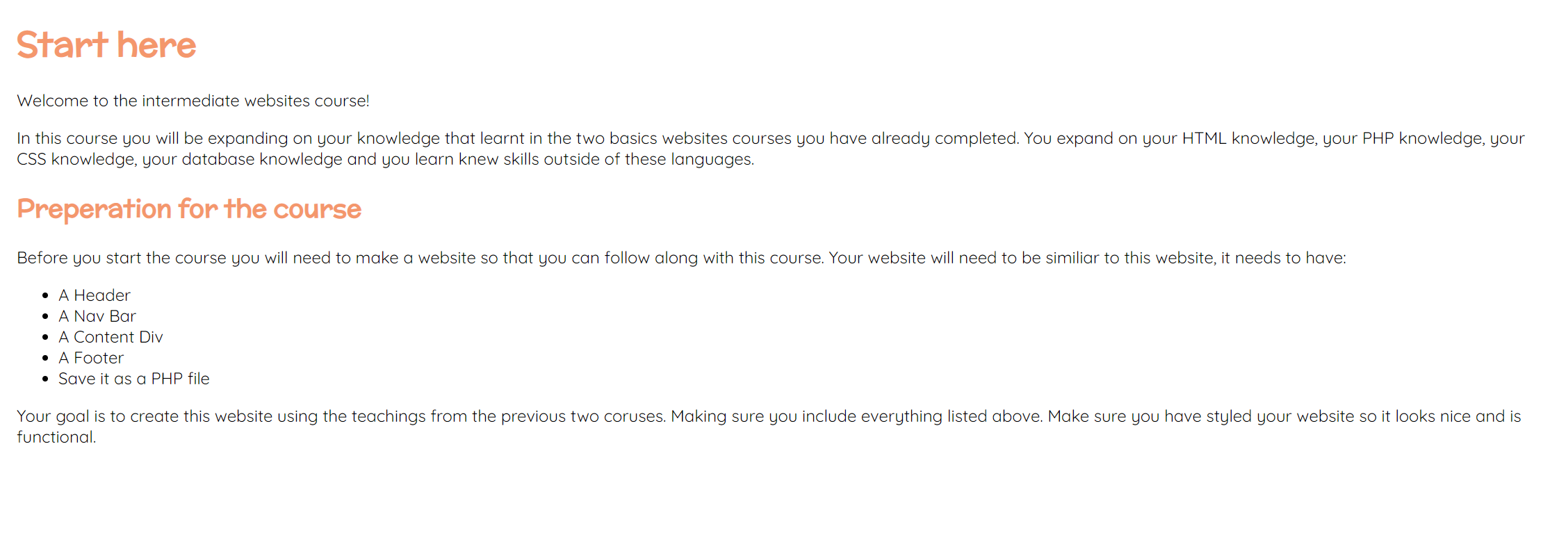 Digital Media. Intermediate Websites